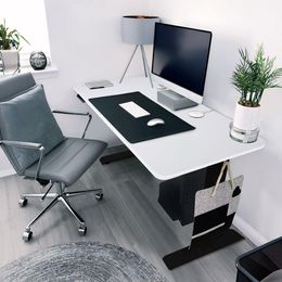 Home Deluxe Höhenverstellbarer Schreibtisch elektrisch LUMINA mit PC-Halterung - 160 x 80 cm Weiß