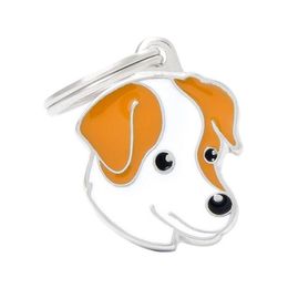 MyFamily White and Brown Jack Russell ID Dog Tag