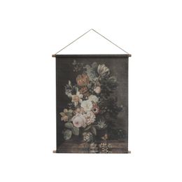 Chic Antique Blumendruck Leinwand zum Aufhängen, H97/L76 cm