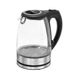 Clatronic Glas-Wasserkocher WKS 3744 G schwarz/silber, 2.200 Watt, 1,7 Liter