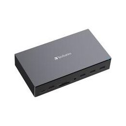 Verbatim USB-C Pro Docking Station CDS-17, 17 Port , Dockingstation aluminium/schwarz, HDMI, DP, RJ-45, USB-A, USB-C, SD, microSD, Audio