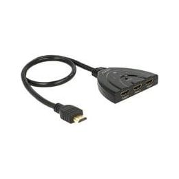 Delock HDMI Switch 3x HDMI in > 1x HDMI out 4K schwarz, 50 cm