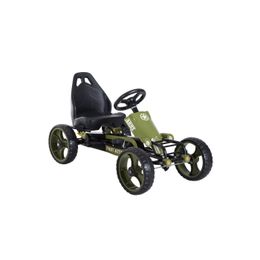 HOMCOM Go-Kart mit Handbremse Kinderfahrzeug mit Verstellbarem Sitz ab 3 Jahren Grün