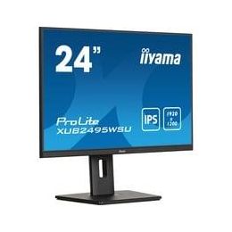 iiyama ProLite XUB2495WSU-B7, LED-Monitor 61.1 cm (24.1 Zoll), schwarz (matt), WUXGA, IPS, HDMI, DisplayPort, Ergonomischer Standfu&szlig;