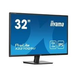 iiyama ProLite X3270QSU-B1, LED-Monitor 80 cm (31.5 Zoll), schwarz (matt), WQHD, IPS, HDMI, DP, 100Hz Panel Sichtbares Bild: 80 cm (31,5 Zoll) Auflösung: 2560 x 1440 Pixel Reaktionszeit: 3 ms (GtG) Format: 16:9