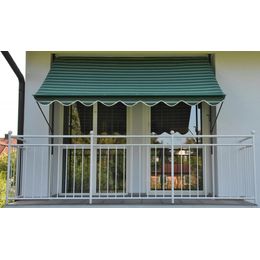 ANGERER Freizeitmöbel GmbH Klemmmarkise Angerer Klemmmarkise grün/creme 350 cm Balkonmarkise Markise Balkon