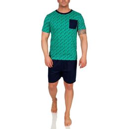 EloModa Capri-Pyjama Herren Pyjama Set Short + Shirt Sommer Gr. L XL 2XL 3XL (2 tlg)
