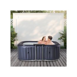 Miweba MSPA Whirlpool Urban Nest U-NE021 Rattan-Tisch M-ONE und Ozon-UV-C-Desinfektion 2 Personen