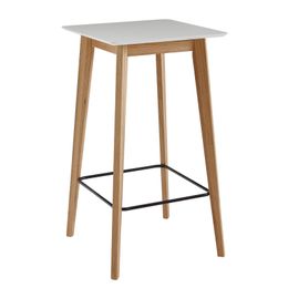 KADIMA DESIGN Skandinavischer Bartisch, Eichenbeine, quadratische Tischplatte, 50 kg Belastbarkeit.