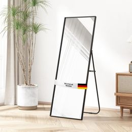 ALBATROS Ganzkörperspiegel –Rechteckig Spiegel mit schwarzem Rahmen - Standspiegel oder großer Wandspiegel im modernen Design, 140 x 50 cm groß – hochwertiges und nachhaltiges Glas