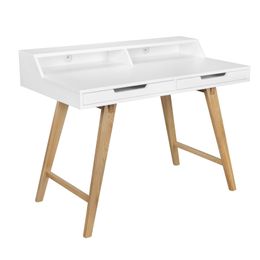 FineBuy Schreibtisch 110x85x60 cm MDF weiß Arbeitstisch Laptoptisch Bürotisch & Ablage