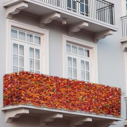 MCW Balkonsichtschutz, Sichtschutz Windschutz Verkleidung für Balkon Terrasse Zaun ~ 500x100cm Ahorn rot-gelb