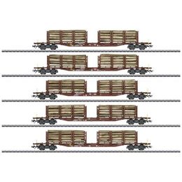 Märklin Märklin 47154 H0 5er-Set Rungenwagen-Holztransport der DB