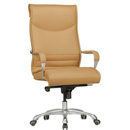 KADIMA DESIGN Chefsessel VENGA: XXL, ergonomisch, Kunstleder, höhenverstellbar, 150 kg Belastbarkeit, Schwarz/Caramel.