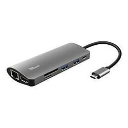 Trust Dalyx 7-in-1 USB-C Multiport Adapter - Dockingstation - USB-C 3.2 - HDMI - 1GbE