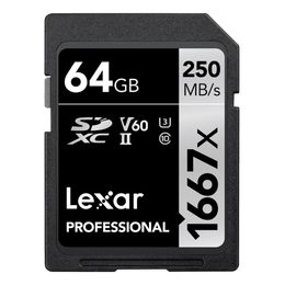 Lexar Professional 1667x UHS II SDXC 64GB V60 250MB/90MB