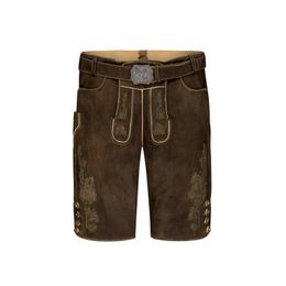 MADDOX COUNTRY Lederhose mit Stickerei in Kontrastfarbe