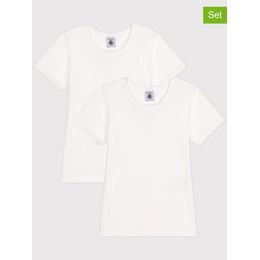 Petit Bateau 2er-Set: Shirts in Weiß - 92
