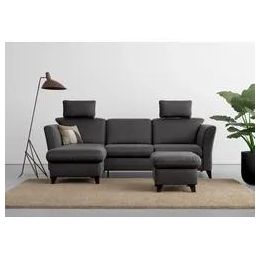 Ecksofa Home Affaire "Trelleborg L-Form" Sofas Gr. B/H/T: 249 cm x 86 cm x 162 cm, Breitcord, Recamiere links, mit Bettfunktion-mit Bettkasten, grau wahlweise mit Bettfunktion und Bettkasten, inkl. Federkern-Polsterung