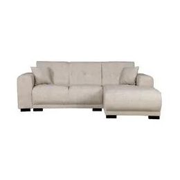 Ecksofa Home Affaire "Langeland L-Form" Sofas Gr. B/H/T: 234cm x 85cm x 163cm, Samtoptik, Recamiere rechts, beige (creme) incl. 2 Zierkissen, Recamiere wahlweise links oder rechts