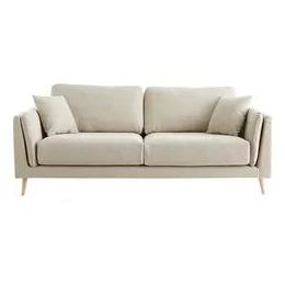 Miliboo Design-Sofa 3-Sitzer aus naturbeigem Stoff VOGUE