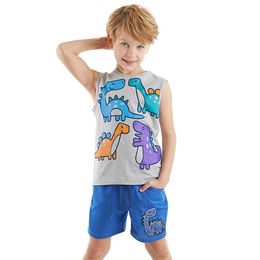 Denokids 2tlg. Outfit "Dinos" in Grau - 98