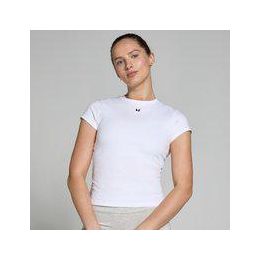 MP Damen Basics Körperbetontes Kurzarm-T-Shirt – Weiß - XXS