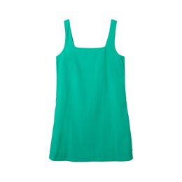 Tom Tailor Denim Damen Minikleid mit Karree-Ausschnitt, grün, Uni, Gr. XXL