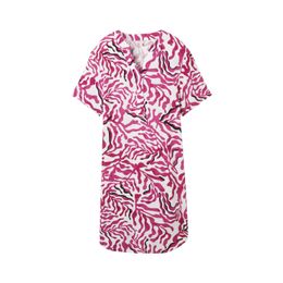 Tom Tailor Damen Gemustertes Kleid aus Viskose, rosa, Muster, Gr. 46