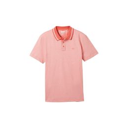 Tom Tailor Herren Basic Poloshirt, rot, Streifenmuster, Gr. XXL