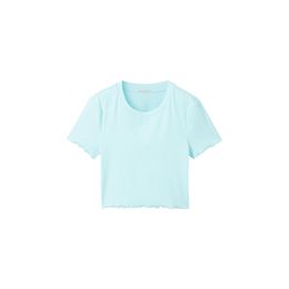Tom Tailor Mädchen Cropped T-Shirt, blau, Uni, Gr. 152