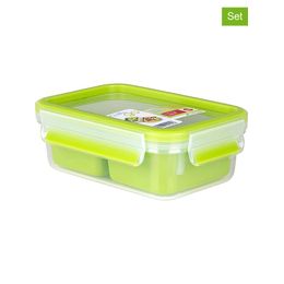Emsa 2er-Set: Lunchboxen "Clip & Go" in Grün - 1 l