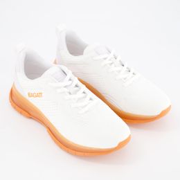 TK Maxx Weiße Athena Knit-Sneaker mit orangefarbener Sohle