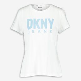 TK Maxx Weißes T-Shirt mit hellblauem Logo