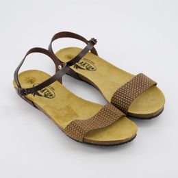 TK Maxx Braune Sandalen aus Leder mit Knöchelriemen