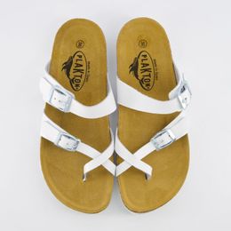 TK Maxx Weiße Sandalen aus Leder mit Zehentrenner