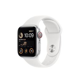 Apple Watch SE (2022) GPS + Cellular 40mm Silver Aluminium Case with White Sport Band