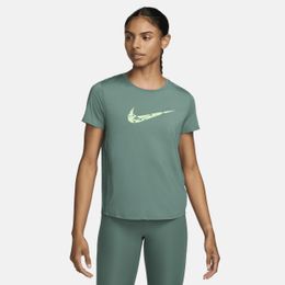 Nike One Swoosh Dri-FIT Kurzarm-Laufoberteil für Damen - Grün