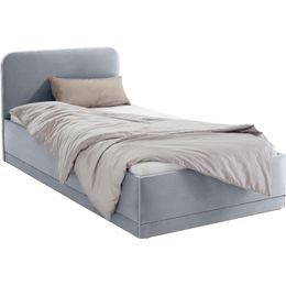 Polsterbett, grau, B:110cm L:210cm, Bezug Bett: wahlweise Microfaser (100% Polyester), Strukturstoff (77% Polyester, 23% Viskose) oder Kunstleder;Bonnell-Federkernmatratze: Mischgewebe (51% Polyprophlen, 39% Polyester, 10% Baumwolle);Kaltschaummatratze: Frottee (100% Polyester), Bezug abnehm- und waschbar bis 60C, Westfalia Schlafkomfort, Betten, inkl. Bettkasten bei Ausführung mit Matratze