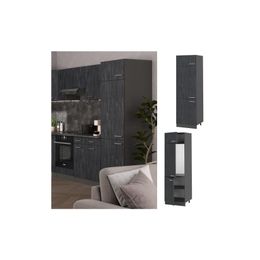 VICCO K&uuml;hlumbauschrank R-Line Schwarz Beton Anthrazit 60 cm