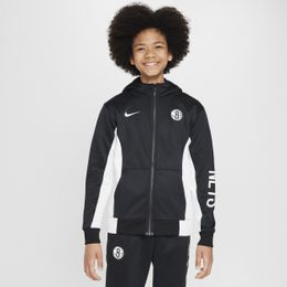 Brooklyn Nets Showtime Nike Dri-FIT NBA Kapuzenjacke (ältere Kinder, Jungen) - Schwarz