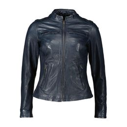 Caminari Lederjacke "Irma" in Dunkelblau - 38