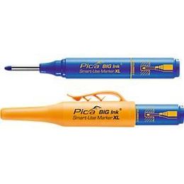 Permanentmarker PICA BIG Ink Marker XL, für glatte & trockene Oberflächen, Spezial-Schreibspitze, wisch- & wasserfest, Schreibfarbe blau
