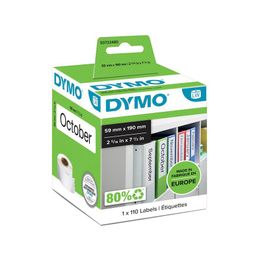 Dymo Original LabelWriter-Mehrzwecketiketten/große Ordnerrücken-Etiketten | 59 mm x 190 mm | Rolle mit 110 leicht ablösbaren Etiketten | selbstklebend | für LabelWriter Etikettendrucker