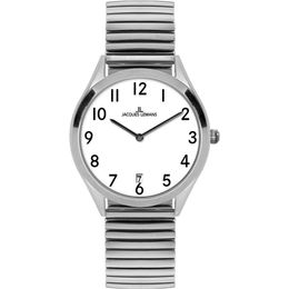 Quarzuhr Jacques Lemans "Cannes" Armbanduhren silberfarben, weiß Herren Uhren