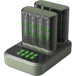 Gp Batteries Batterie-Ladegerät "M452 USB 8AA Schnellladung mit Dock" Ladegeräte grau (grau, grün) Ladegeräte