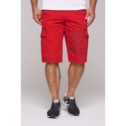 Cargoshorts CAMP DAVID Gr. L, Normalgrößen, rot (mission red) Herren Hosen Cargoshorts