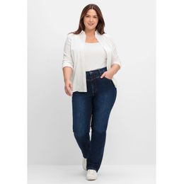 Stretch-Jeans sheego "Große Größen" Gr. 46, Normalgrößen, blau (dark blue denim) Damen Jeans Stretch