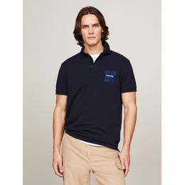 Poloshirt Tommy Hilfiger "BOUCLE H EMBRO REG POLO" Gr. L, blau (desert sky) Herren Shirts Kurzarm