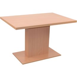 Esstisch HOFMANN LIVING AND MORE Tische Gr. B/H/T: 120 cm x 75 cm x 80 cm, Tischplatte nicht ausziehbar, beige (buche, nachbildung, buche, nachbildung)